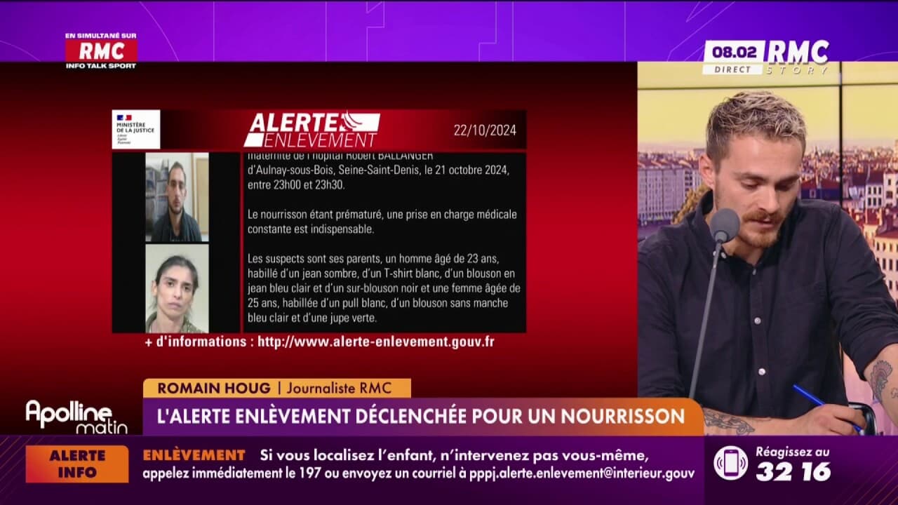 L'alerte enlèvement déclenchée pour un nourrisson