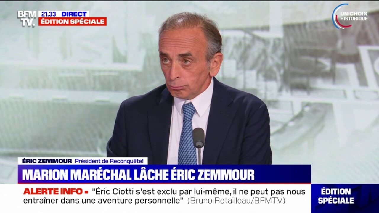 Éric Zemmour (président de Reconquête): "Je suis un militant de l'union ...