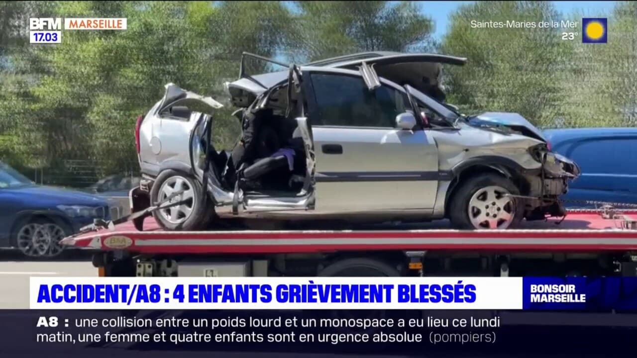 A8: une femme et quatre enfants grièvement blessés après un accident