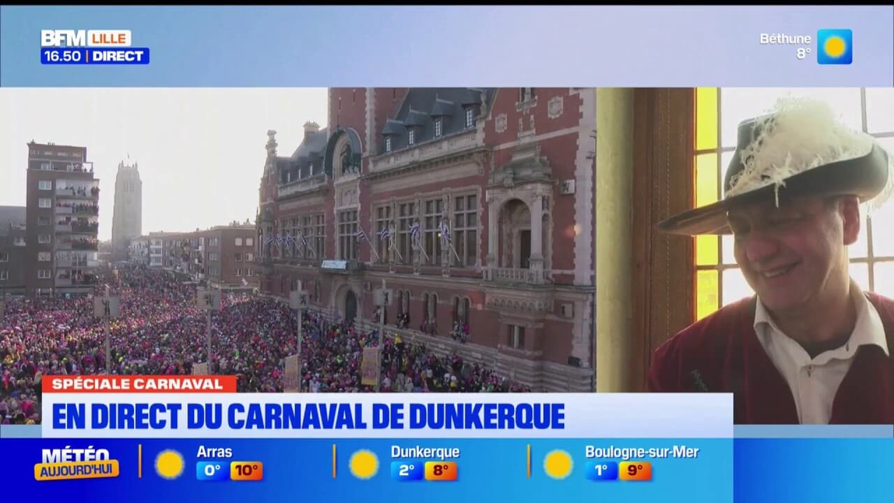 Carnaval de Dunkerque: la foule se réunit devant l'Hôtel de Ville