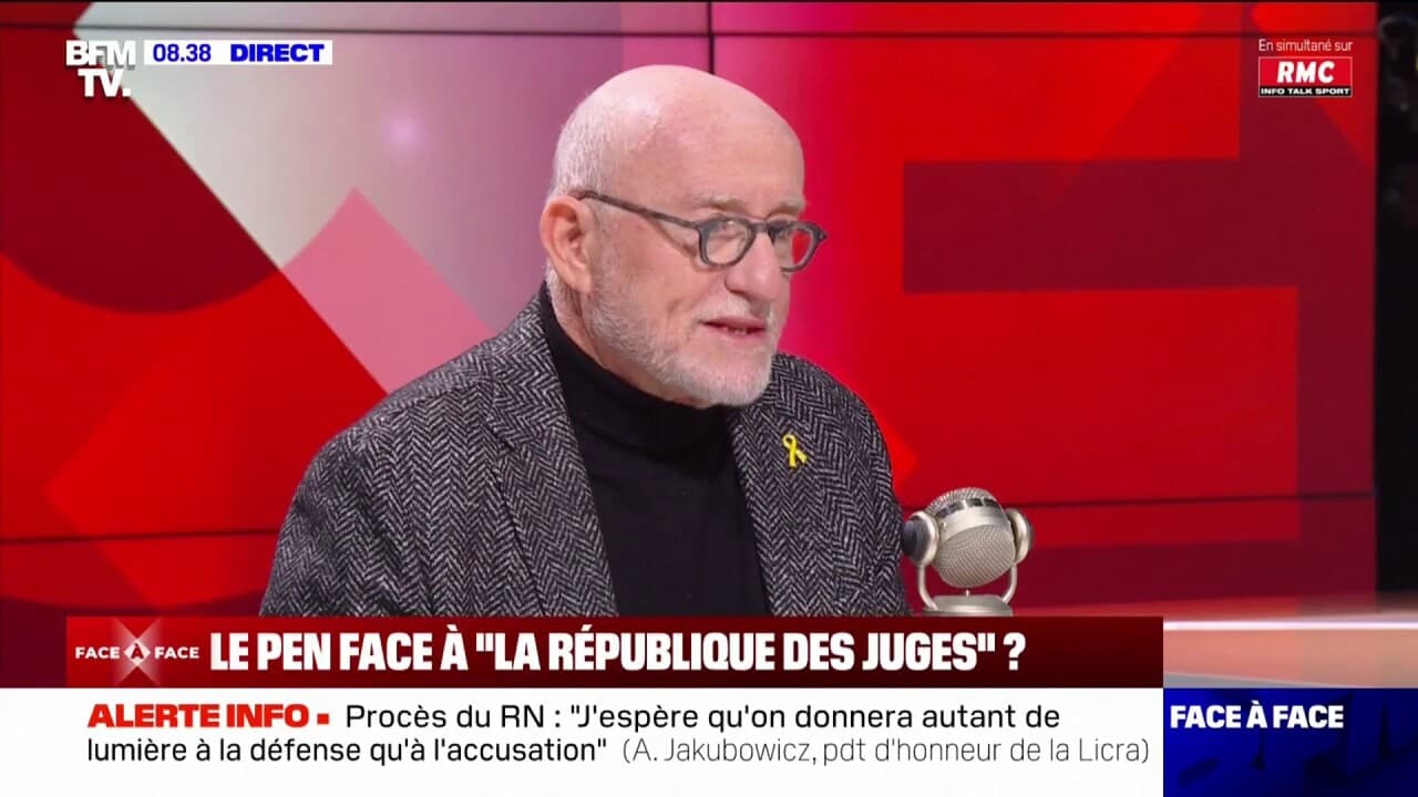 Procès du RN: l'avocat Alain Jakubowicz assure que s'il avait "un doute ...