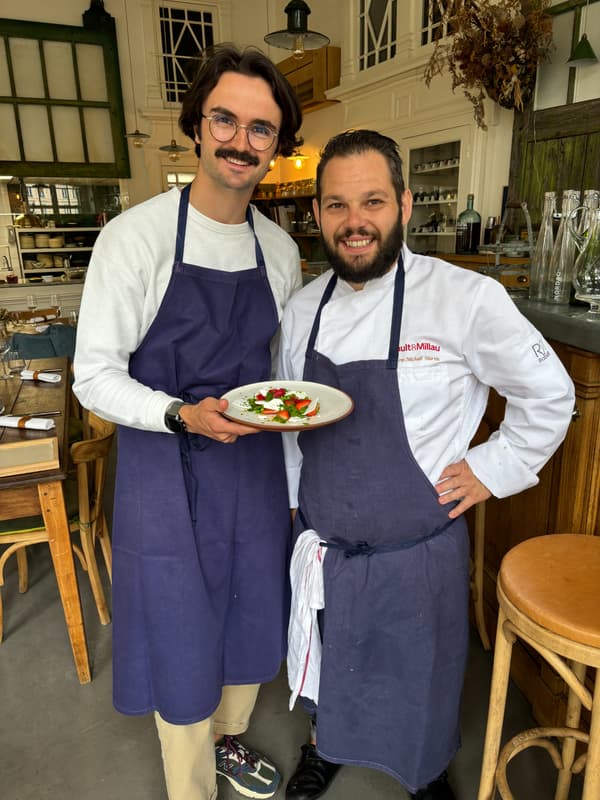 Un chef, une recette: dessert fraise, petits pois et fromage de brebis ...