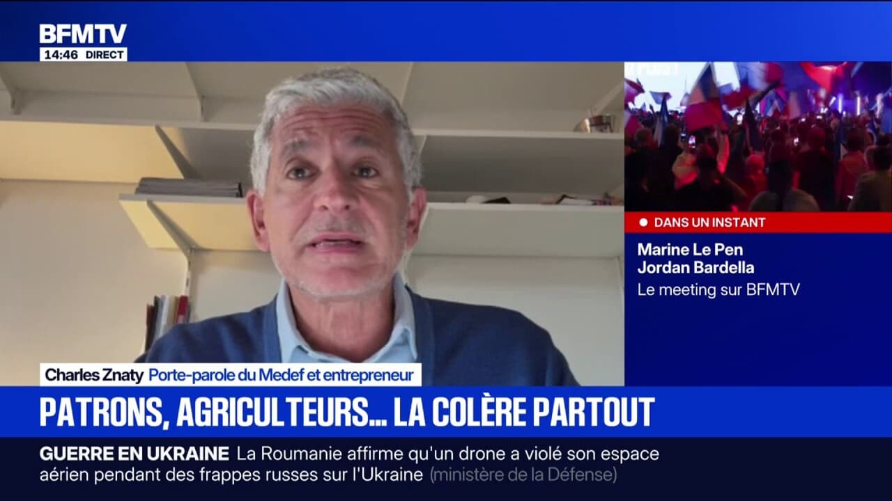 "Le patronat sait aussi se mobiliser", déclare Charles Znaty, porte ...