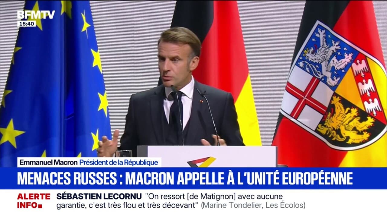 Emmanuel Macron: "La guerre revient sur notre sol par l'agression russe ...