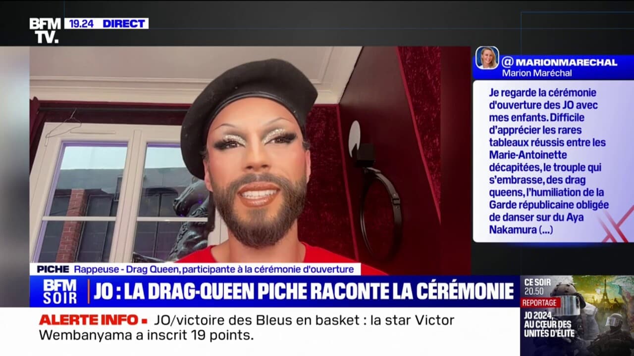 Cérémonie d'ouverture des JO de Paris 2024: la drag-queen Piche répond ...