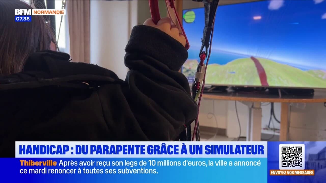 Handicap: du parapente grâce à un simulateur à Évreux