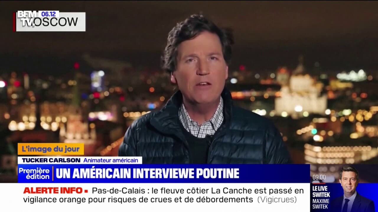 Le présentateur américain Tucker Carlson, proche de Trump, a interviewé ...