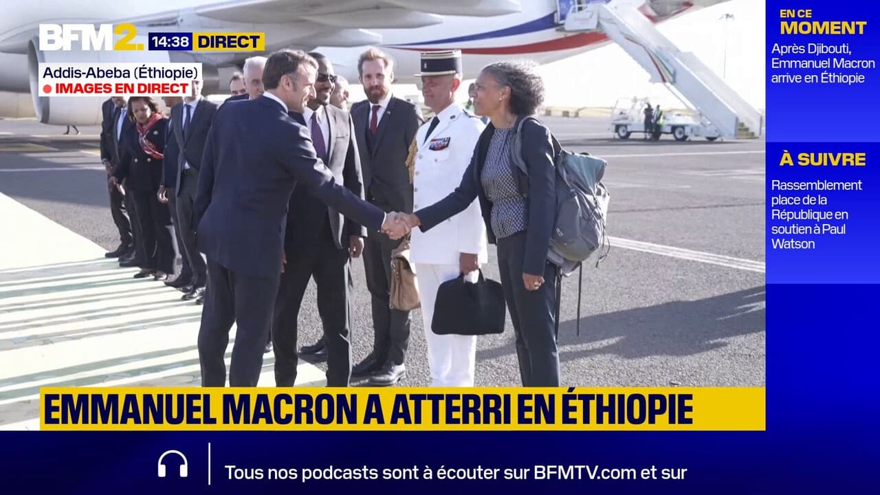 Après Djibouti, Emmanuel Macron est arrivé en Éthiopie Après Djibouti, Emmanuel Macron est arrivé en Éthiopie