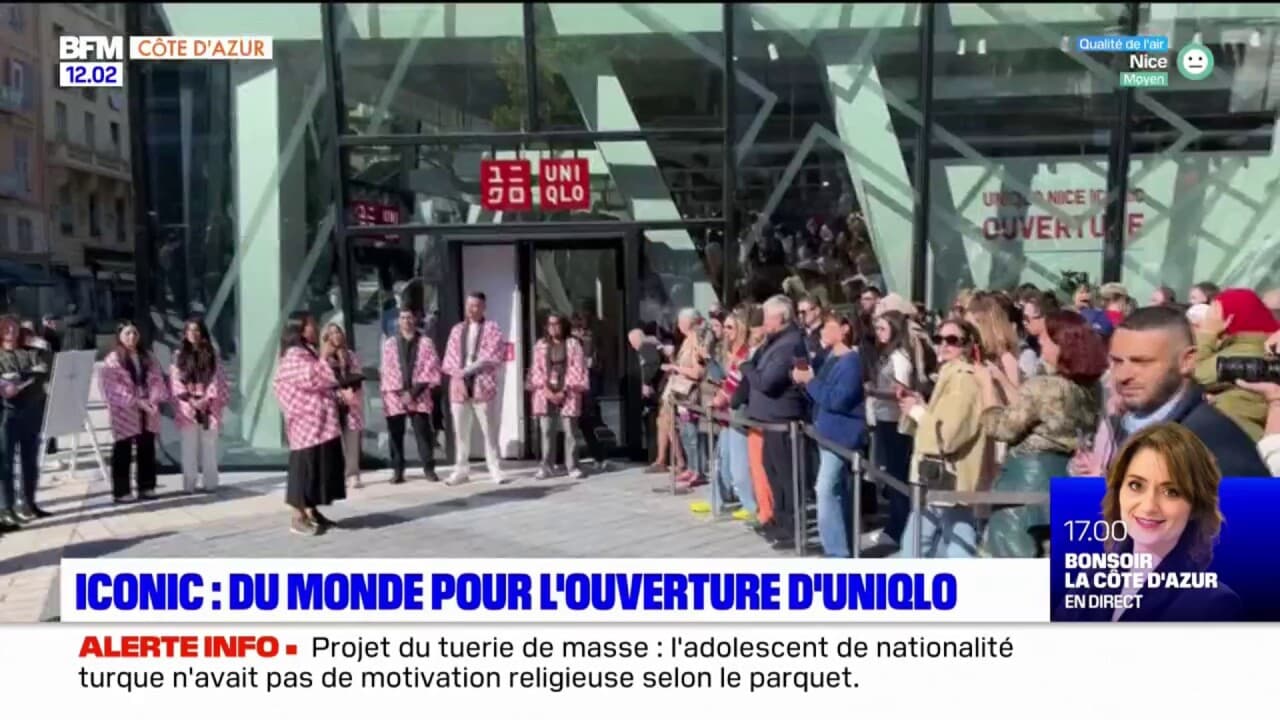 Nice: une importante file d'attente devant le magasin Uniqlo d'Iconic