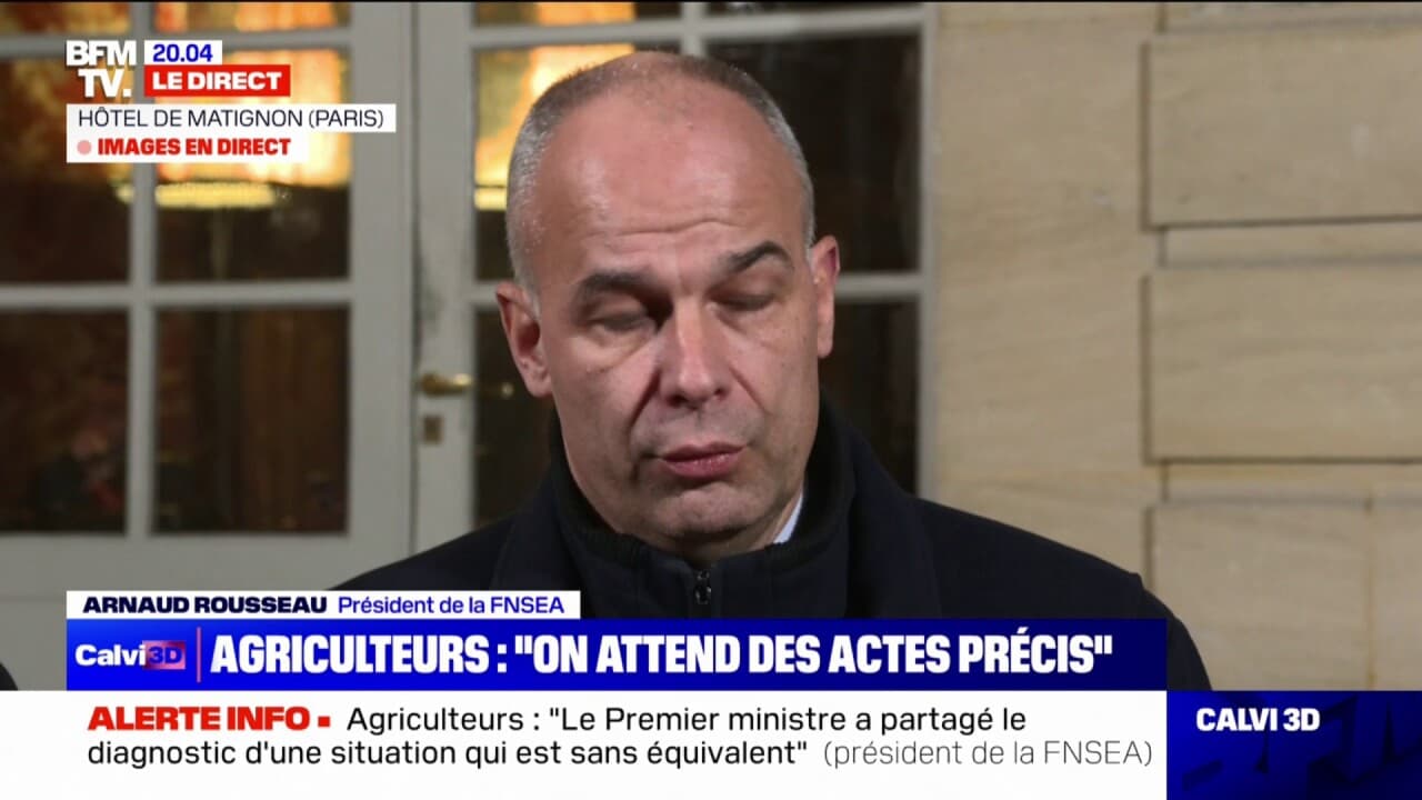 Arnaud Rousseau, président de la FNSEA, sur la colère des agriculteurs ...