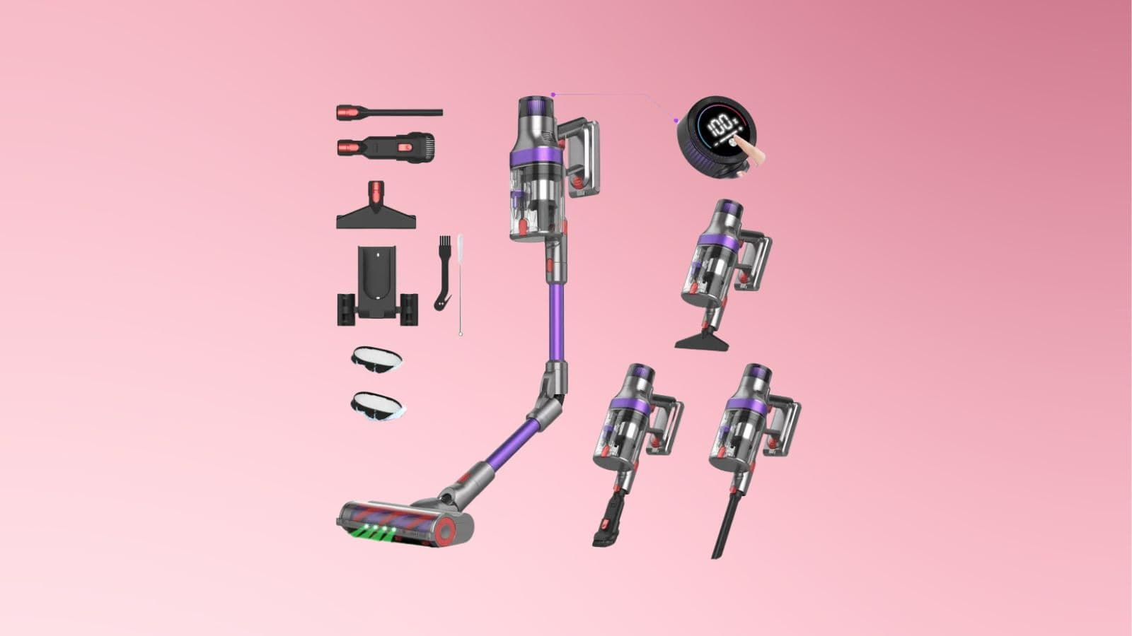 Bon plan nettoyage : cet aspirateur-balai pliable à lumière LED voit ...