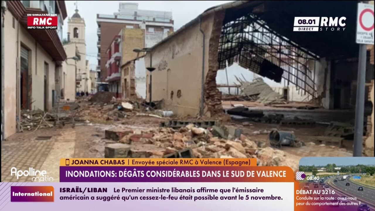 Inondations en Espagne: dégâts considérables dans le sud de Valence