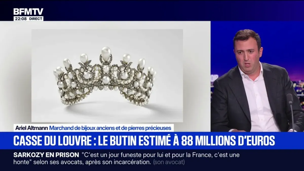 Casse du Louvre: "Aujourd'hui, le carat de diamant est entre 500 et 1.000 euro", explique Ariel ...