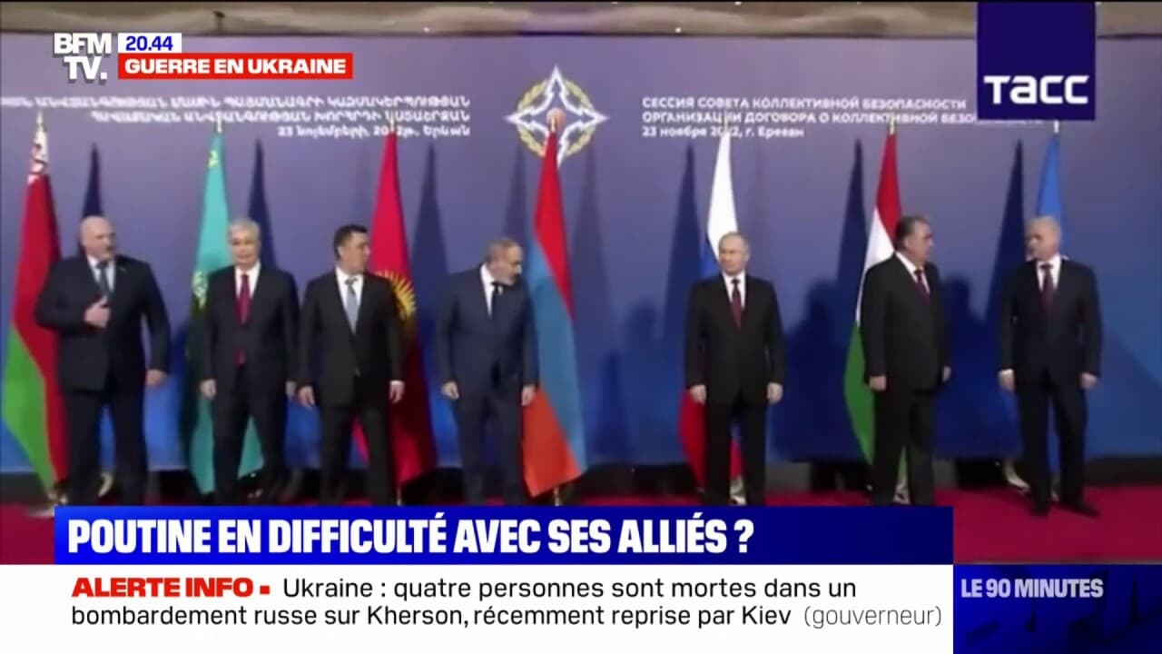 Lors d'un sommet en Arménie, Vladimir Poutine se retrouve en difficulté ...