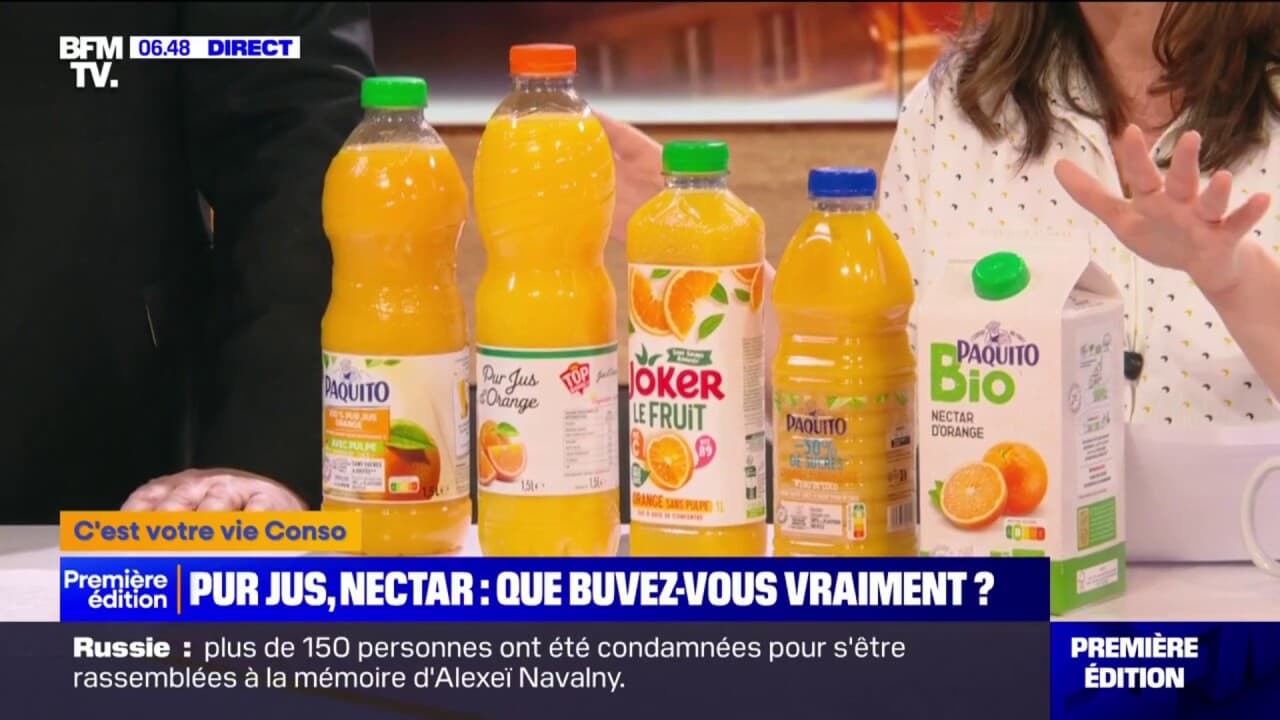 Pur jus, nectar... Comment bien décrypter les étiquettes pour savoir ce ...