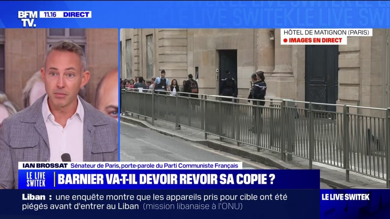 Ian Brossat (PCF), sur le gouvernement Barnier: "Ces gens ont été sortis par la grande porte de ...
