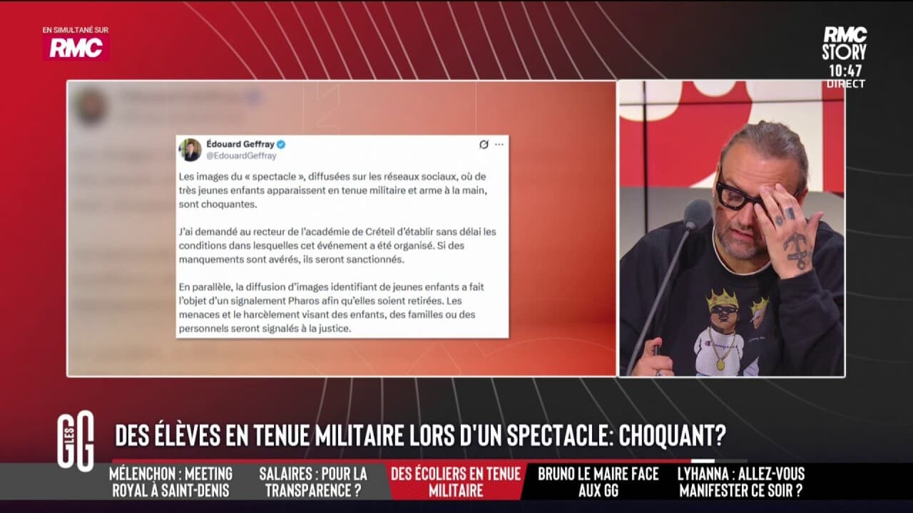 Des enfants de maternelle en tenue militaire lors d’un spectacle: "C ...