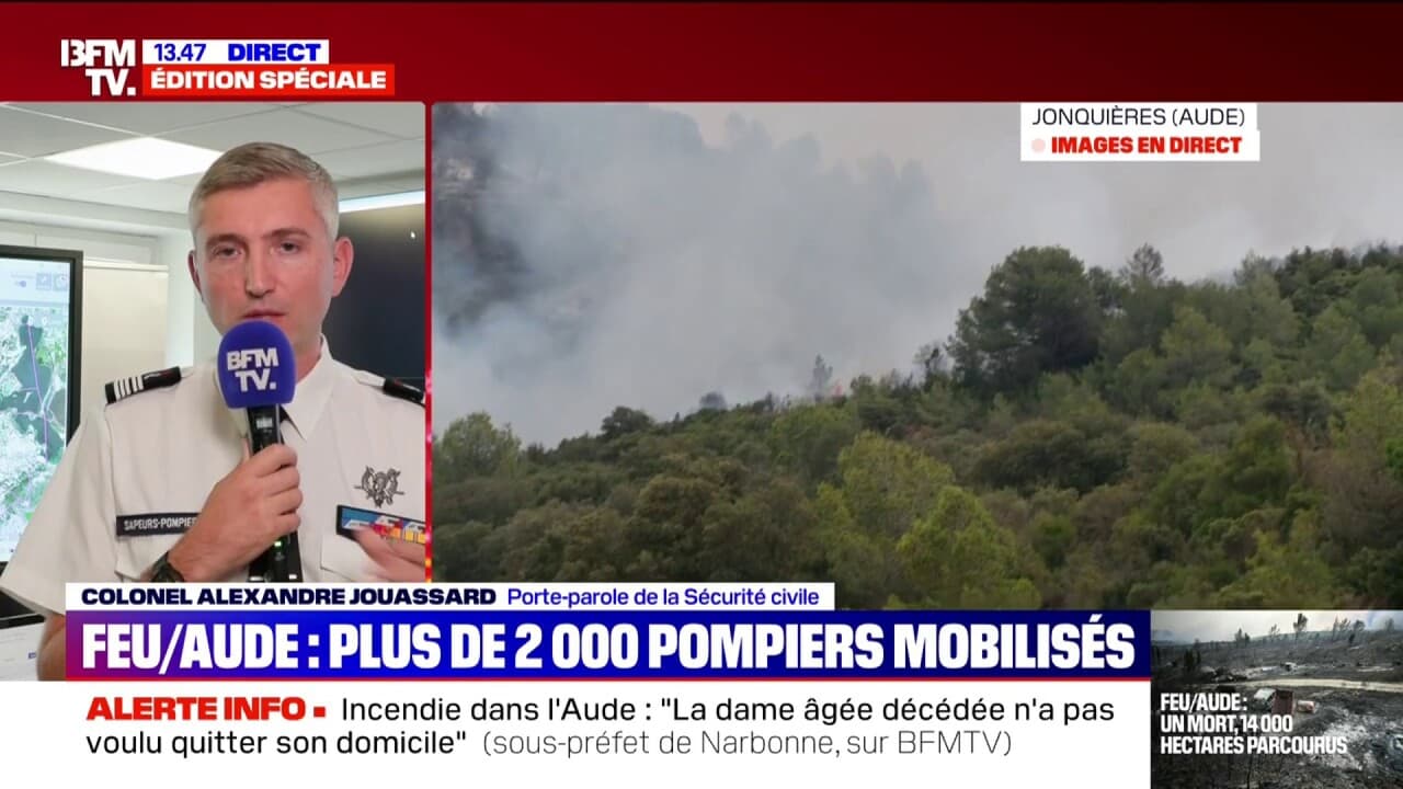 Incendie dans l'Aude: "On a envoyé sept Canadair", déclare le colonel Alexandre Jouassard, porte ...
