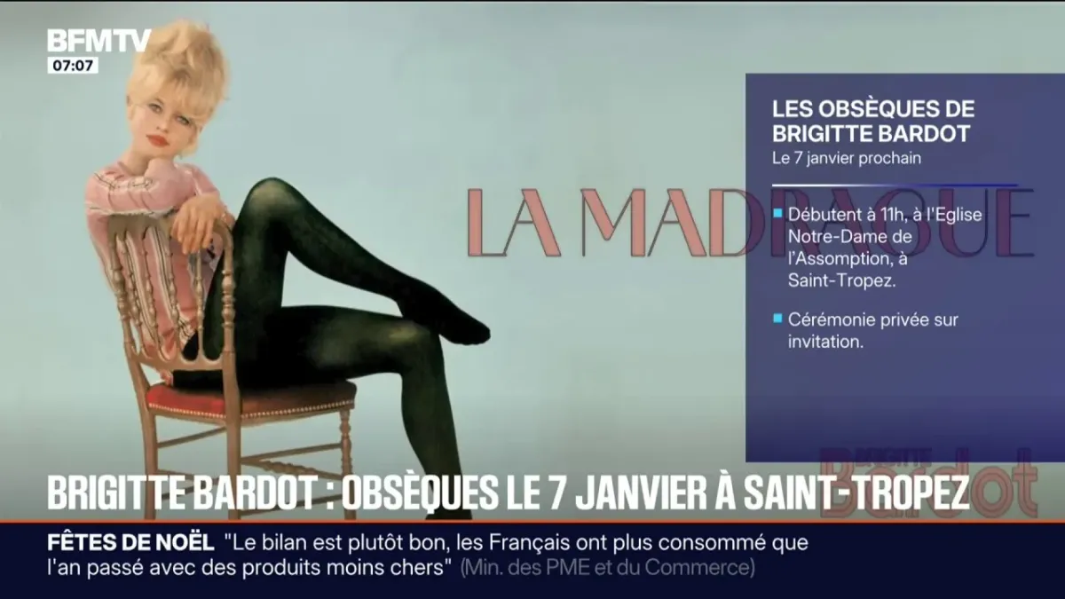 Les obsèques de Brigitte Bardot se dérouleront le 7 janvier à l'église ...