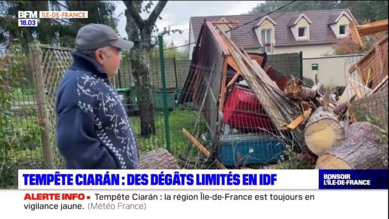 Tempête Ciaran: des dégâts limités en Ile-de-France