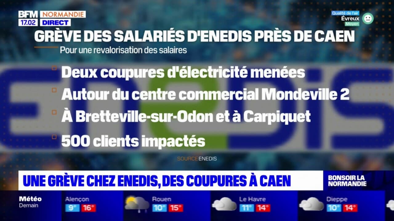 Caen: deux coupures d'électricité volontaires menées par les salariés ...