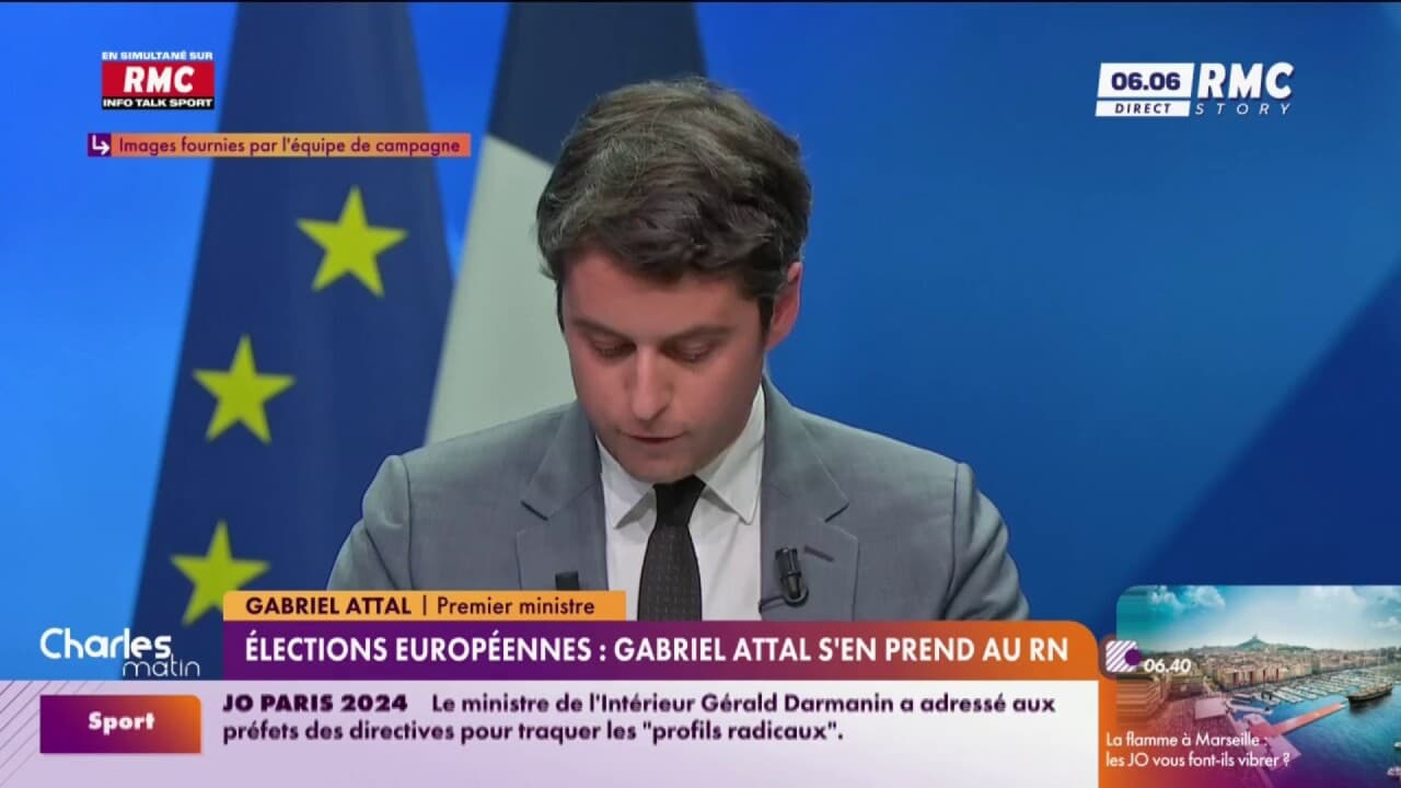 Européennes: Gabriel Attal s'en prend au Rassemblement national