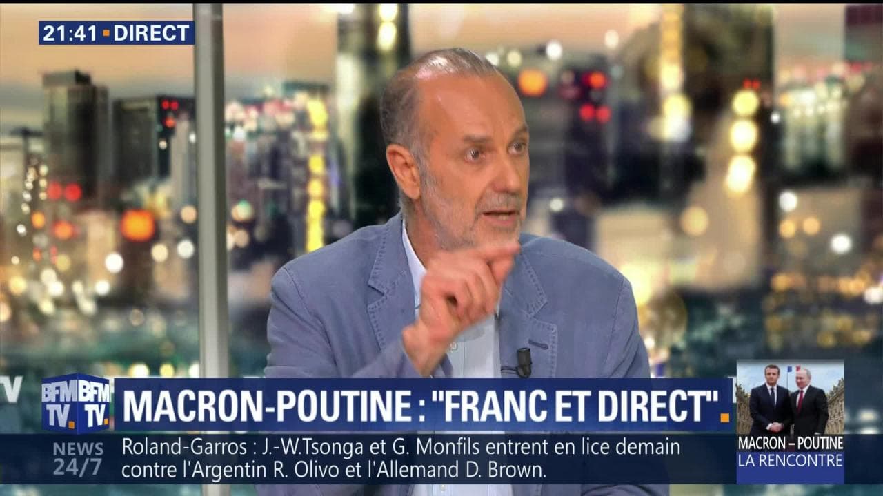 Première rencontre entre Emmanuel Macron et Vladimir Poutine au château ...