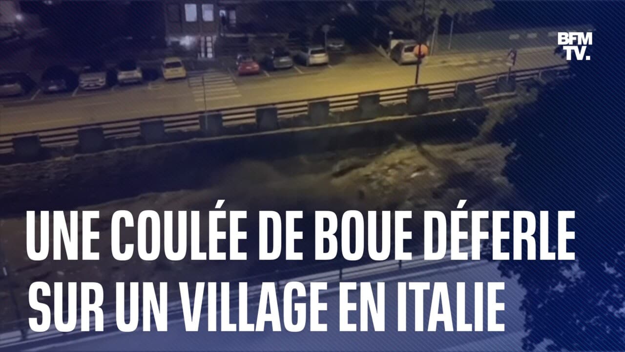Un vague de boue déferle sur le village de Bardonecchia dans les Alpes ...