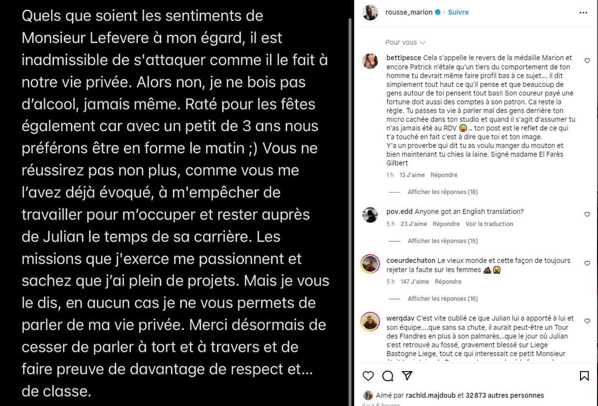 "Tu devrais faire profil bas": l'épouse de Philippe Gilbert tacle ...