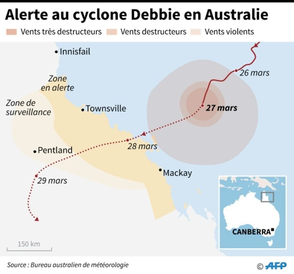 Australie: des milliers d'évacuations pour le cyclone Debbie
