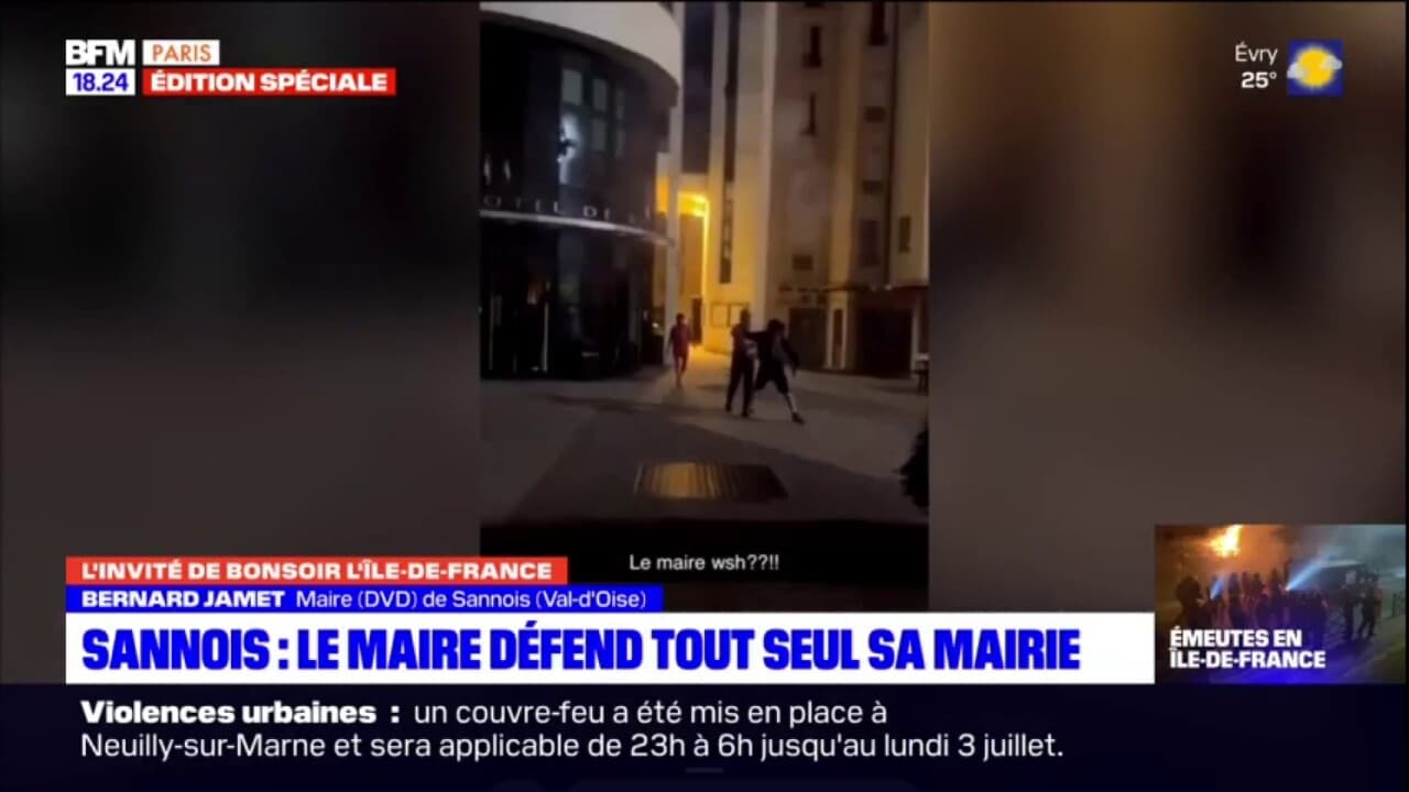 Violences urbaines: le maire de Sannois s'interpose face aux émeutiers ... Violences urbaines: le maire de Sannois s'interpose face aux émeutiers ...