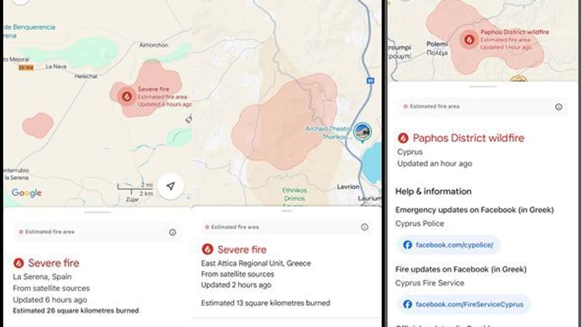 Google Maps va désormais vous avertir en cas de feu de forêt