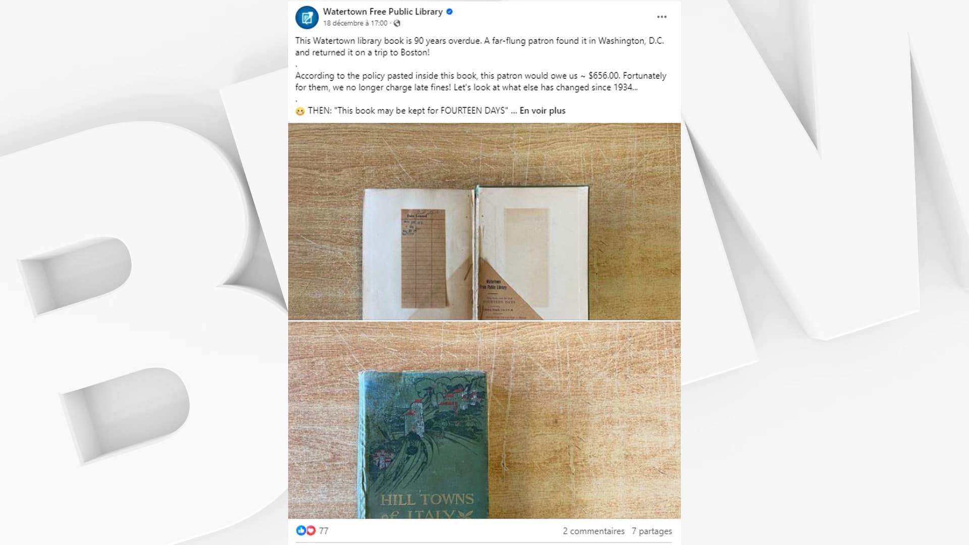 États-Unis: un livre emprunté dans une bibliothèque rendu avec 90 ans ...