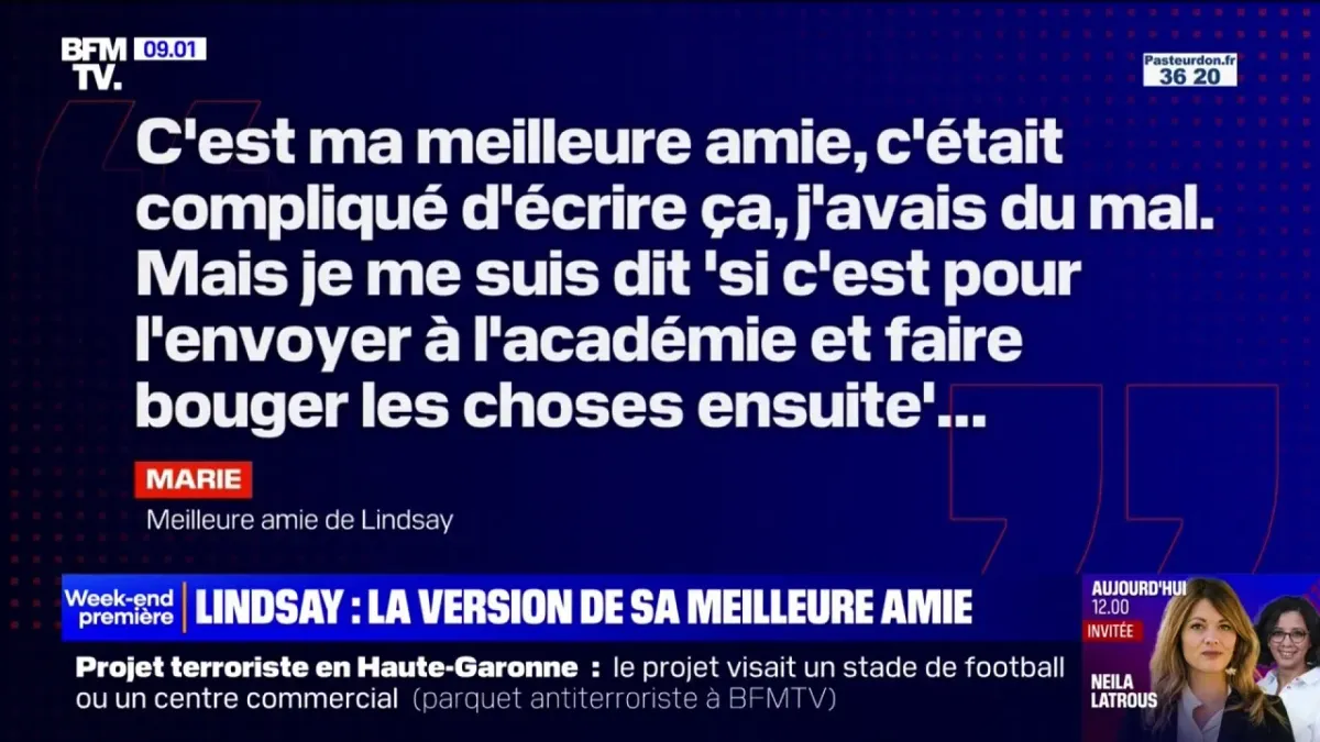 Suicide de Lindsay: sa meilleure amie explique à BFMTV pourquoi elle a ...