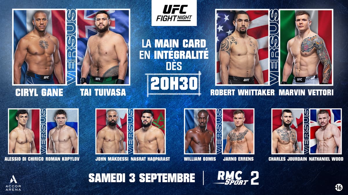 UFC Paris: à quelle heure et sur quelle chaîne suivre Gane-Tuivasa et ...