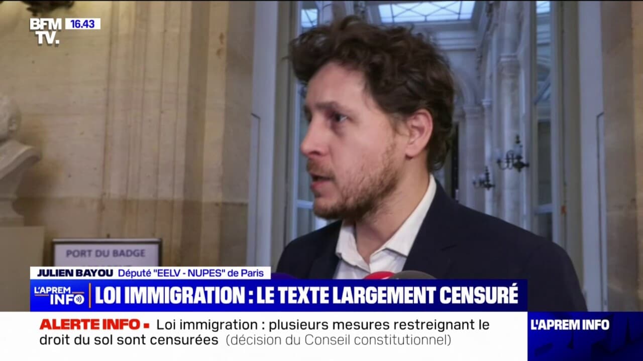 Loi immigration censurée par le Conseil constitutionnel: Julien Bayou ...