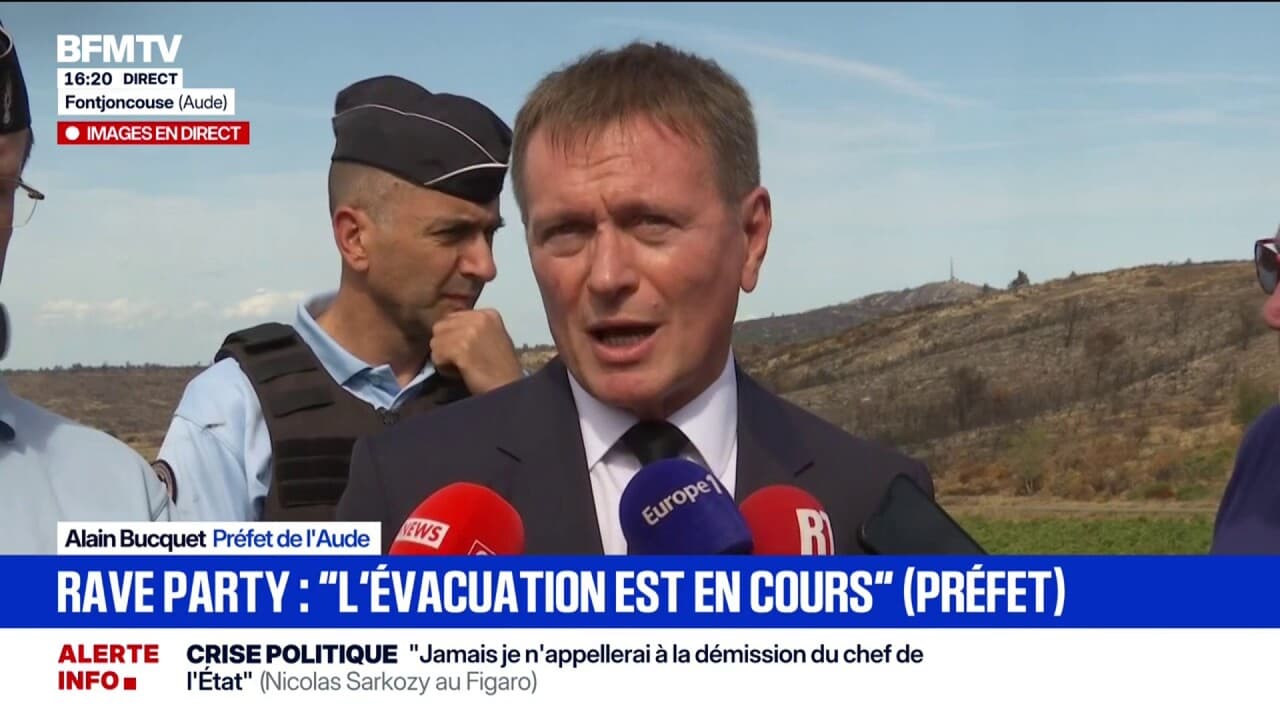 Rave party dans l'Aude: "L'évacuation est en cours [...] dans le calme ...