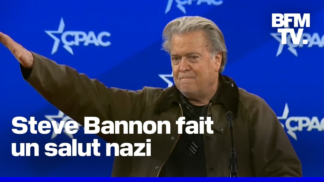 Steve Bannon, ancien conseiller de Donald Trump fait un salut nazi de ...
