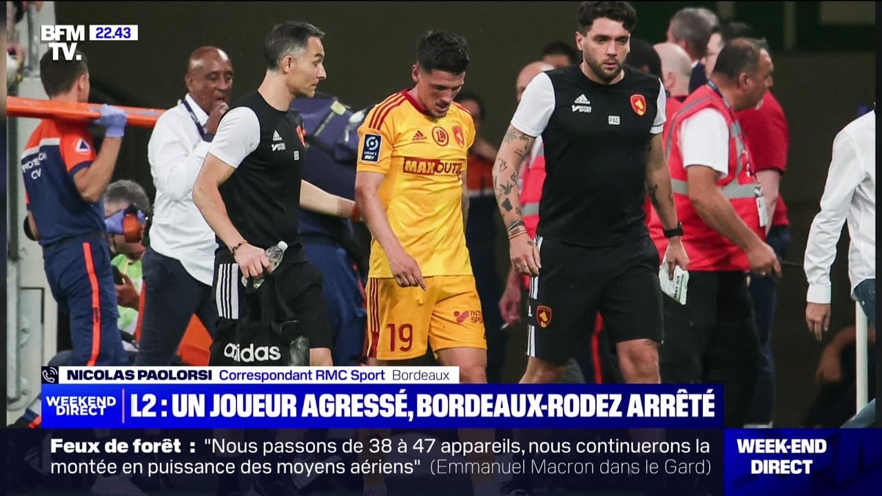 L2 : Un joueuer agressé, Bordeaux-Rodez arrêté - 02/06