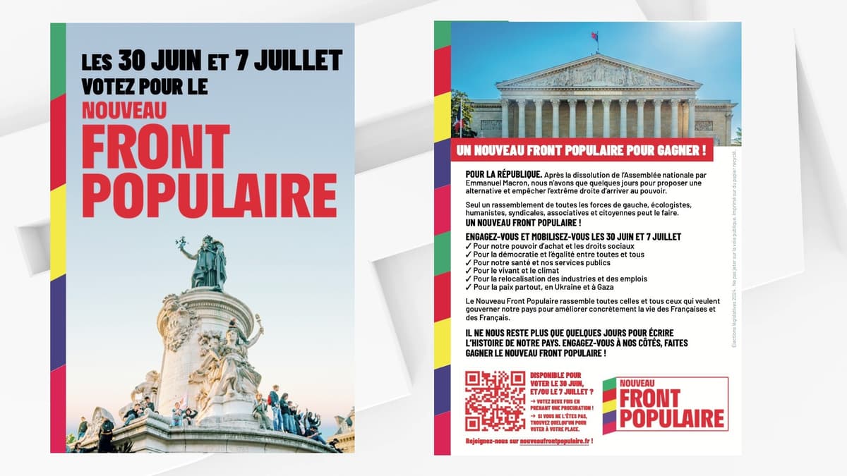 INFO BFMTV. Le premier tract de campagne du Nouveau Front populaire pour les législatives