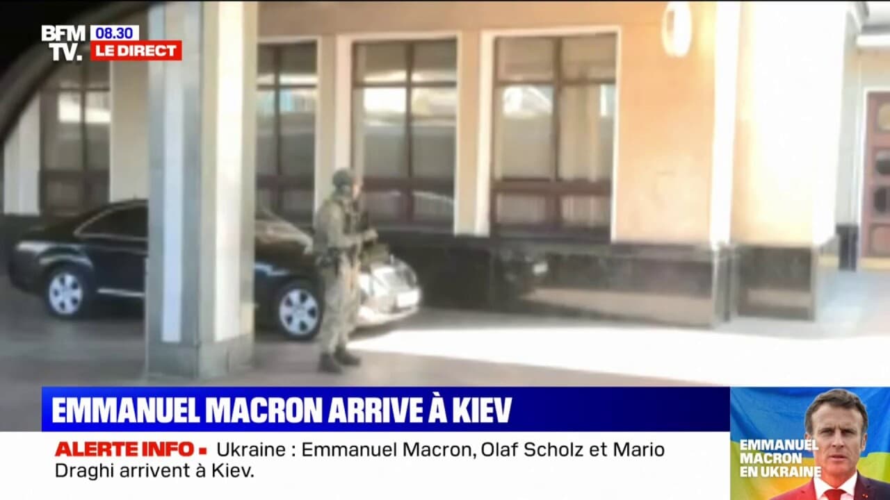 Le train d'Emmanuel Macron, Olaf Scholz et Mario Draghi vient d'arriver ...