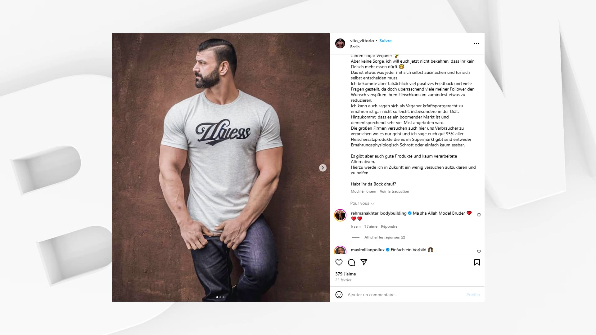 "On ne sait jamais quand ça va arriver": l'influenceur fitness Vittorio ...