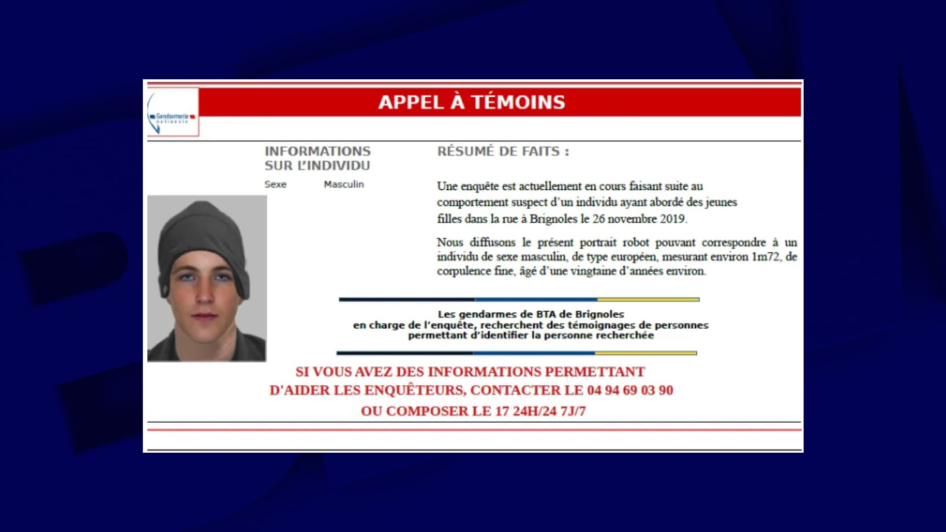 Var: la gendarmerie lance un appel à témoins après une double agression sexuelle