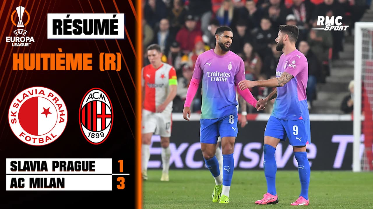 Résumé : Slavia Prague 1-3 AC Milan (Q) - Ligue Europa (8e de finale retour)