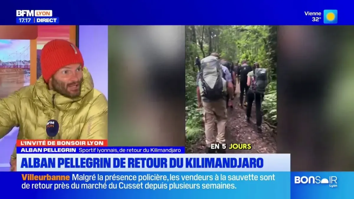 Alban Pellegrin de retour après son ascension du Kilimandjaro