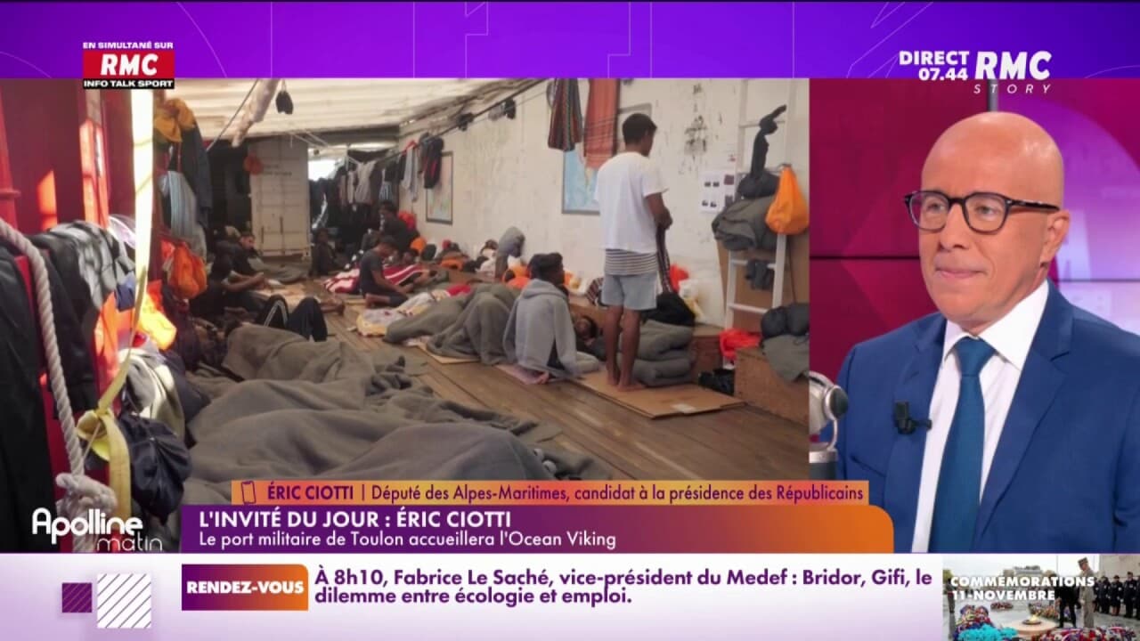 Ciotti : "Accueillir l'Ocean Viking est une faute très lourde"