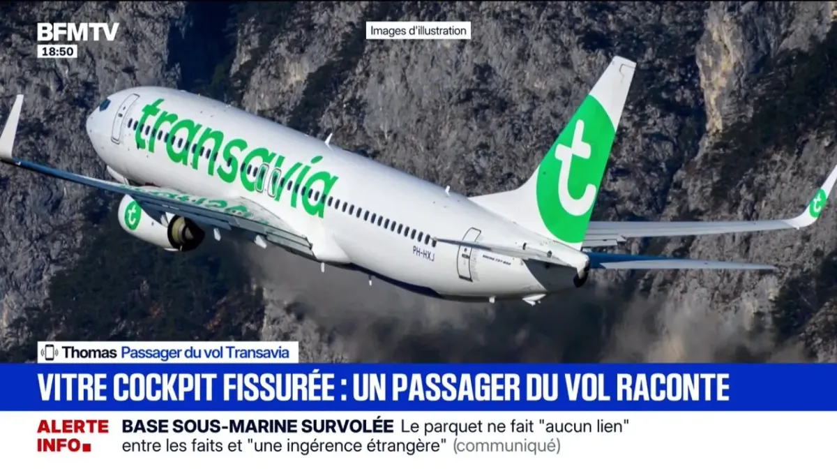 Pare-brise du cockpit d'un avion Transavia fissuré en plein vol: le ...