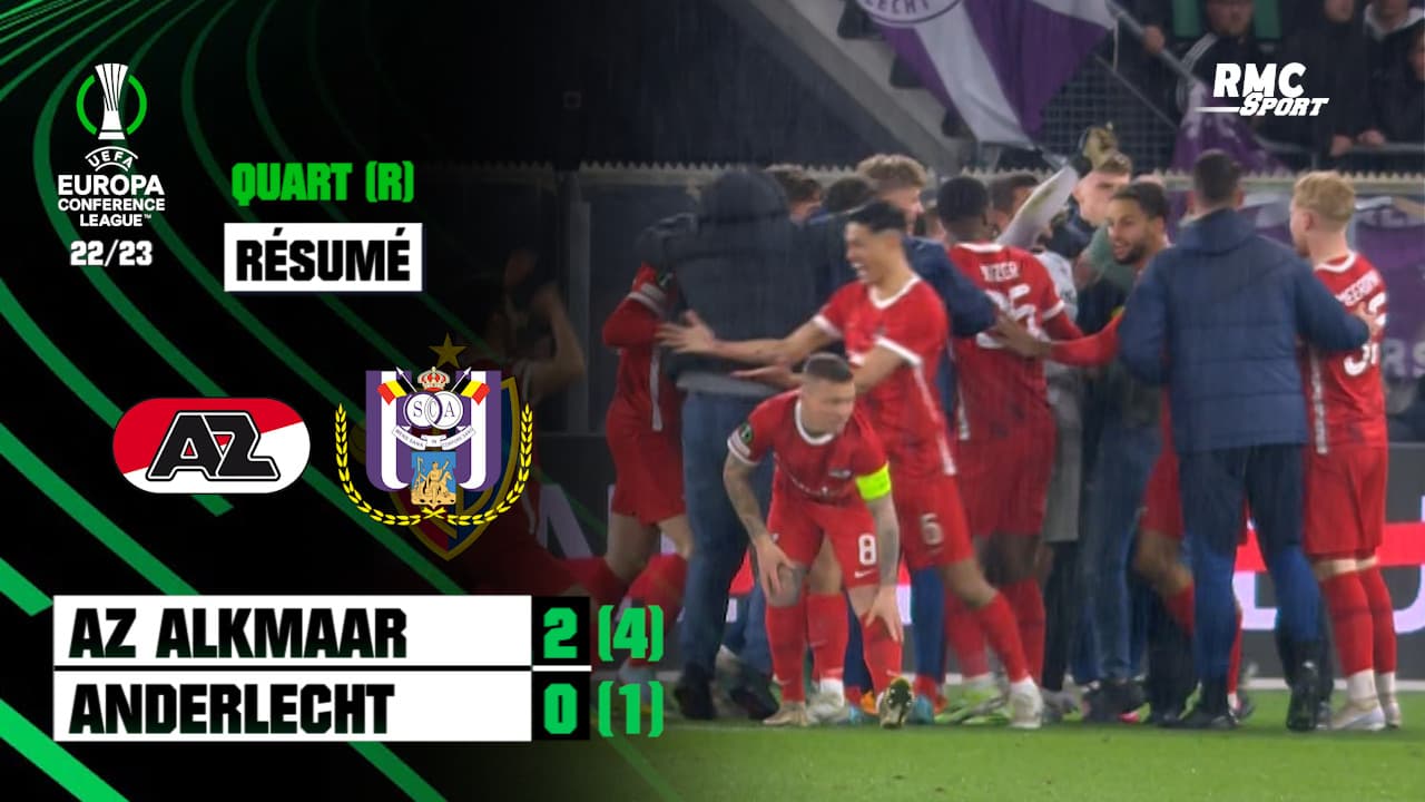 Résumé : (Q) Alkmaar 2-0 (4-1 tab) Anderlecht - Conférence Ligue (quart ...