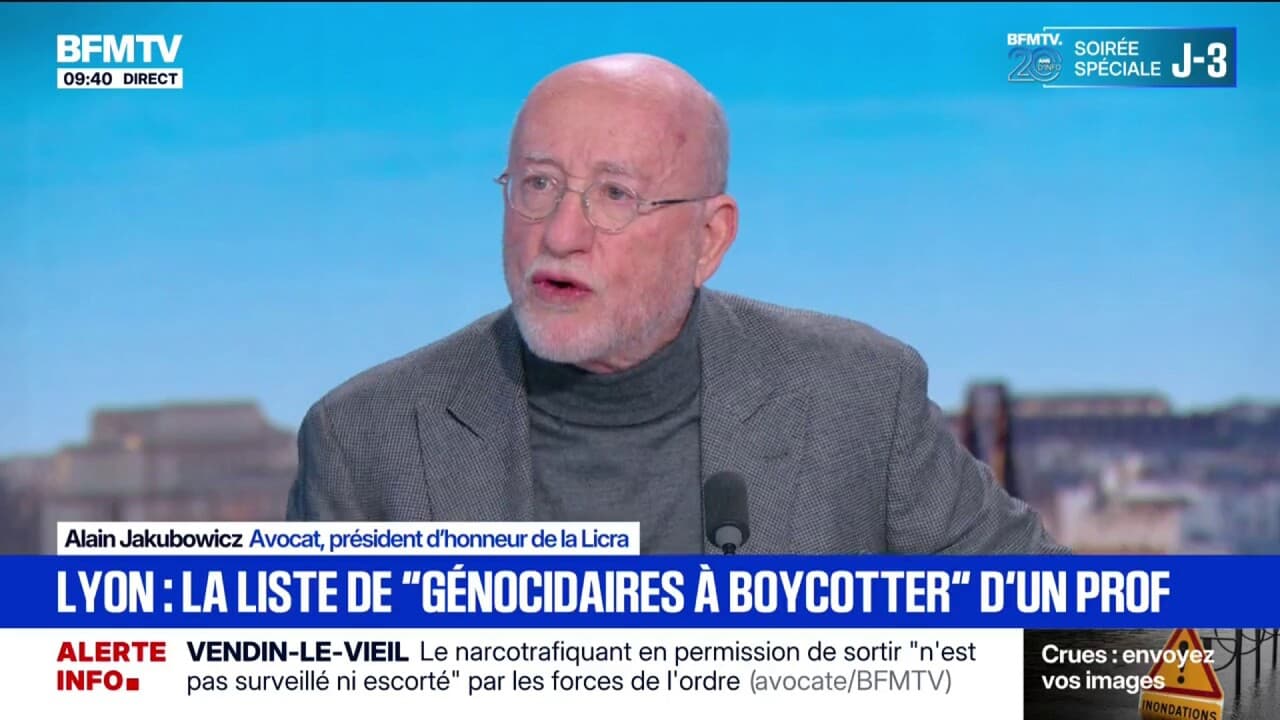 Liste de "génocidaire à boycotter" d'un professeur: "Je n'entends pas ...