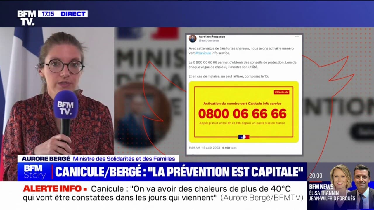 Canicule: "On a appris du drame de 2003", indique Aurore Bergé (ministre des Solidarités et des ...